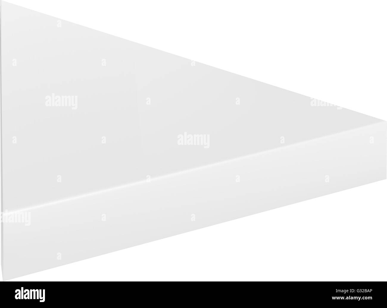 VECTOR PACKAGING: White gray thin triangle packaging box on isolated ...