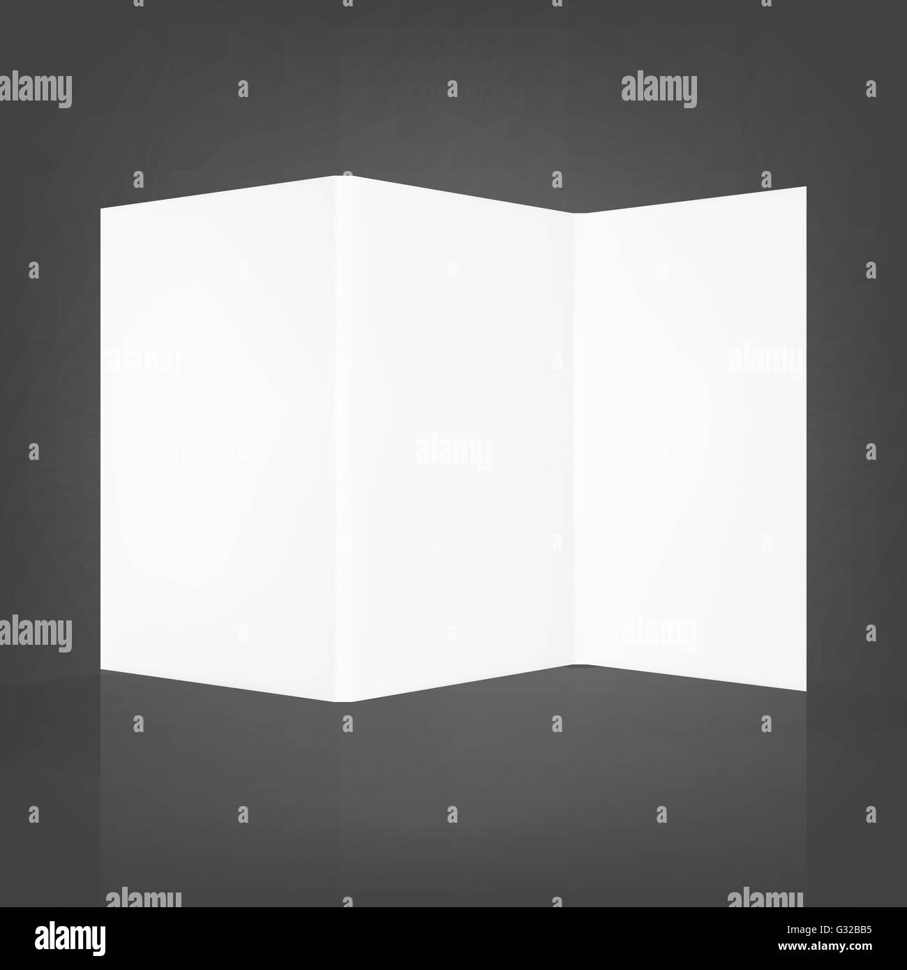 Tri fold brochure template on Isolated gray background. Mock-up ...