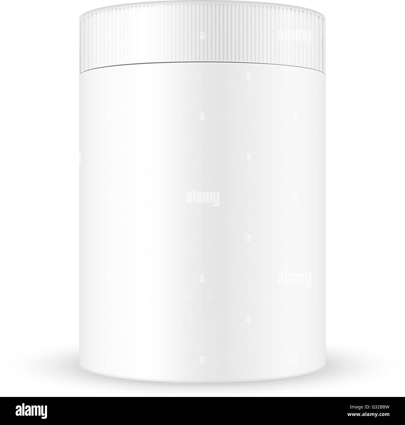 VECTOR PACKAGING: White wide round container with ribbed screw cap/lid ...