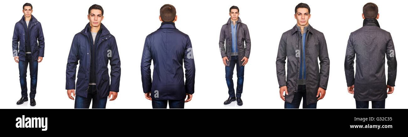 Young man in fashion concept isolated on white Stock Photo - Alamy