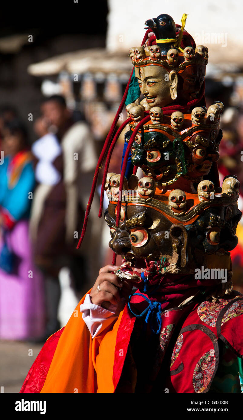 Rare mask at Tsechu festival, Trongsa, Bhutan, Asia Stock Photo - Alamy