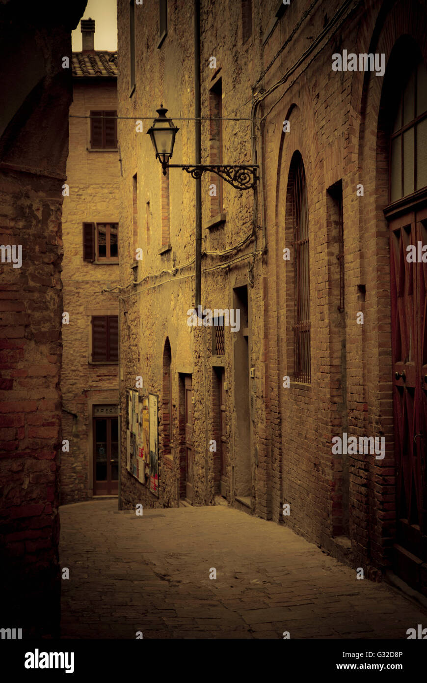 Dark alley, Volterra, Tuscany, Italy, Europe Stock Photo - Alamy