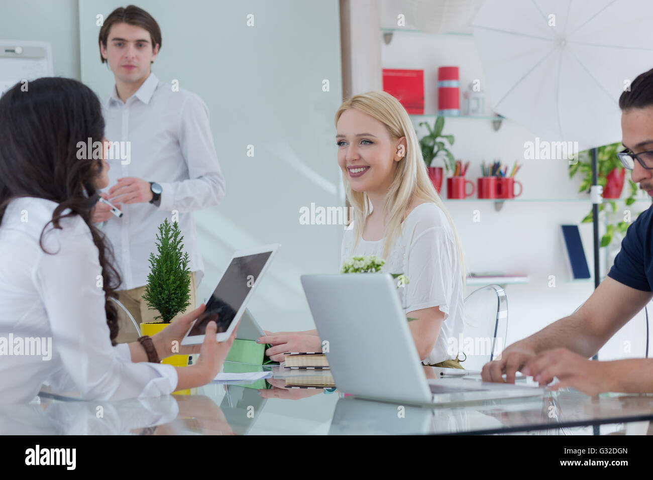 Business team work process modern office.Photo professional crew ...