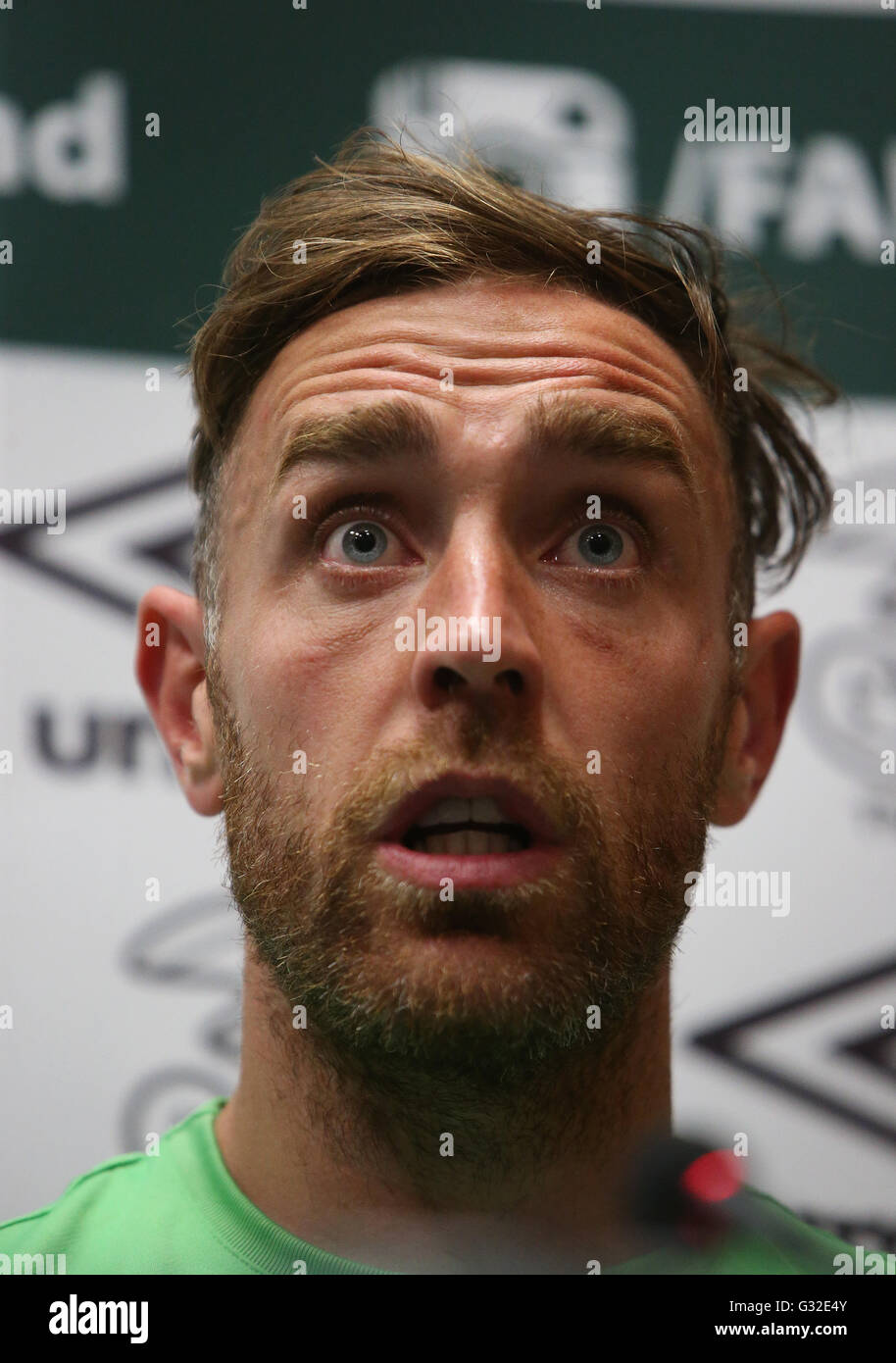 Republic of Ireland's Richard Keogh during a press conference at ...