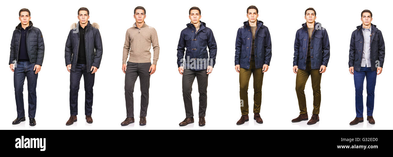 Young man in fashion concept isolated on white Stock Photo - Alamy