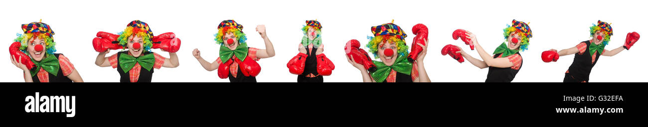 Clown in various poses isolated on white Stock Photo - Alamy