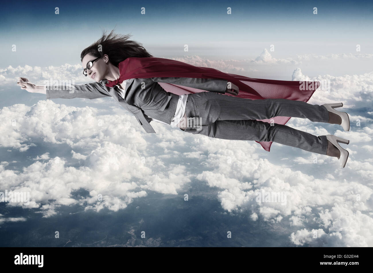 Superwoman flying hi-res stock photography and images - Alamy