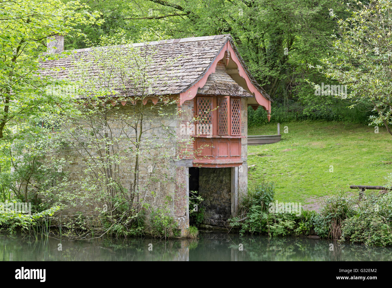 Woodchester Mansion boathouse, Gloucestershire, England, UK Stock Photo ...