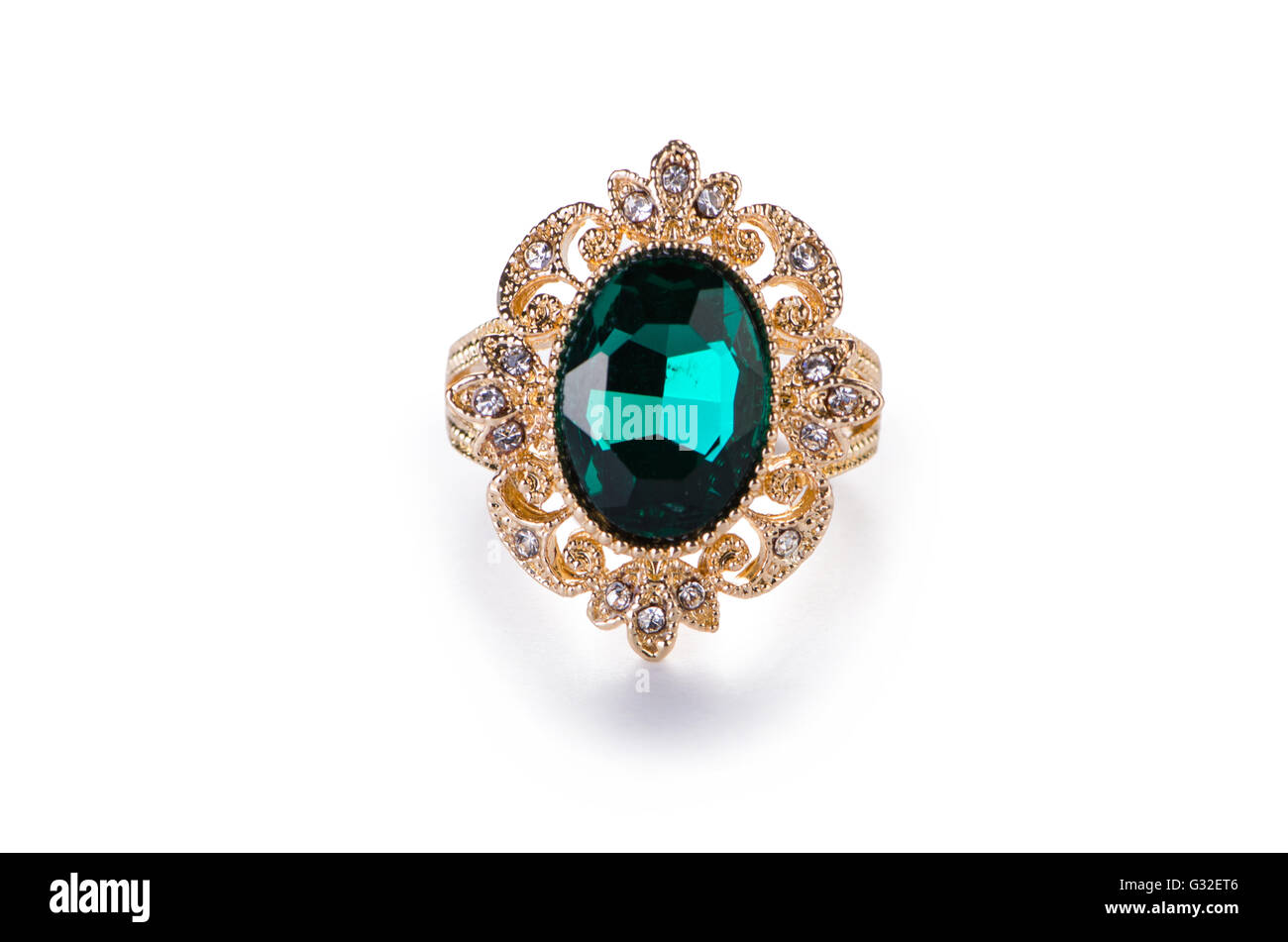 Gold jewellery ring isolated on the white background Stock Photo - Alamy