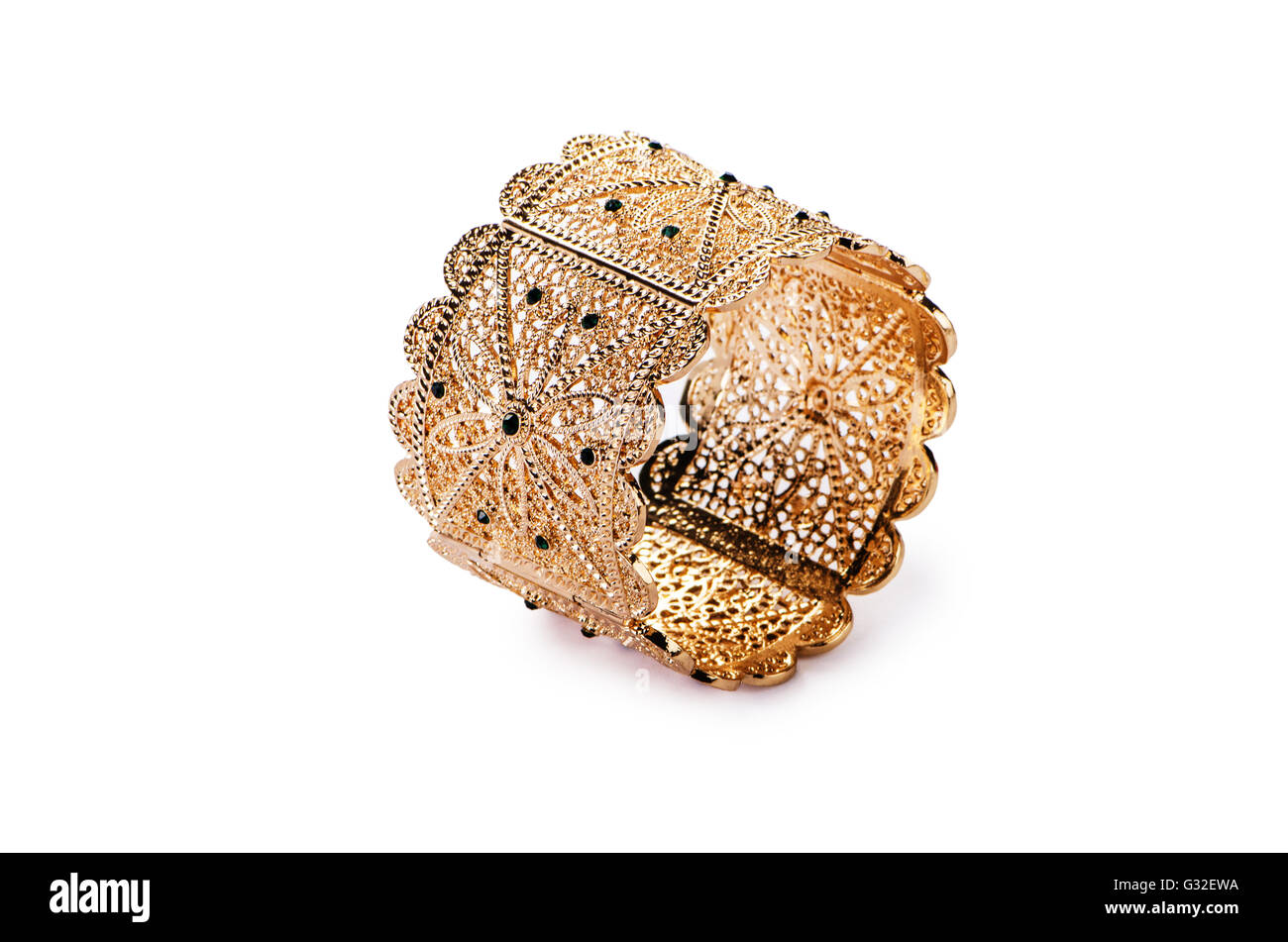 Gold jewellery ring isolated on the white background Stock Photo - Alamy