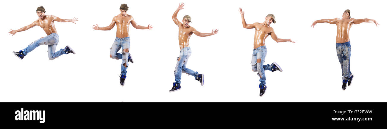 Dancer dancing dances isolated on white Stock Photo - Alamy