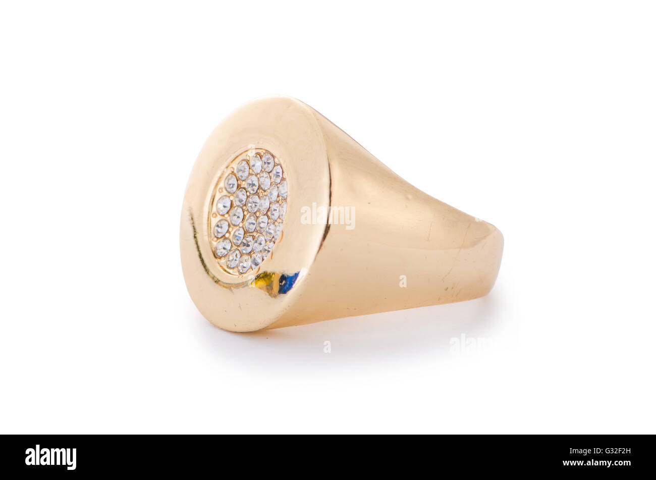Golden ring isolated on white background Stock Photo - Alamy