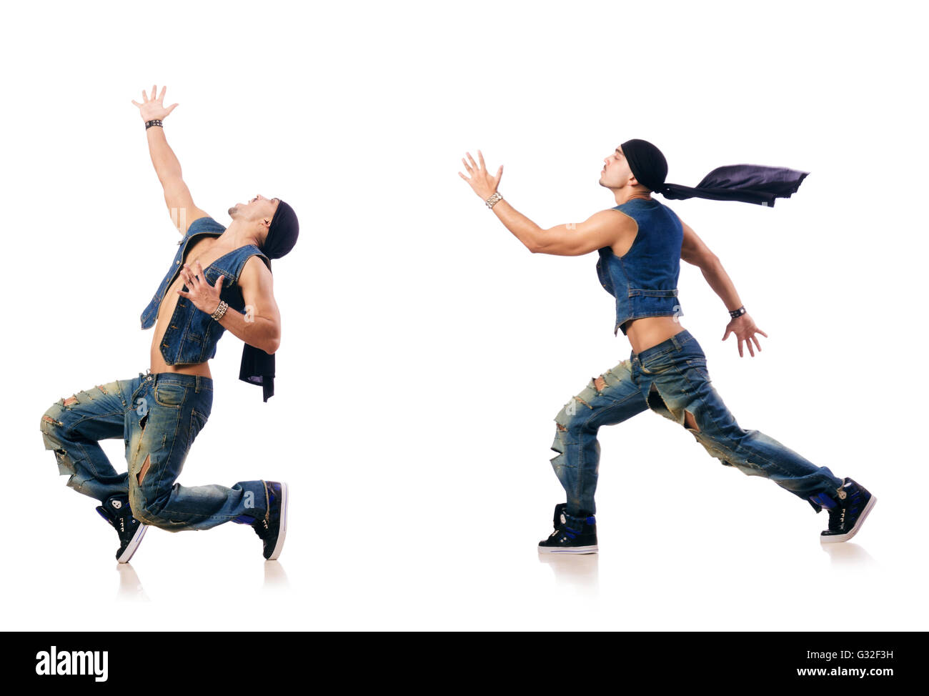 Dancer dancing on the white Stock Photo - Alamy