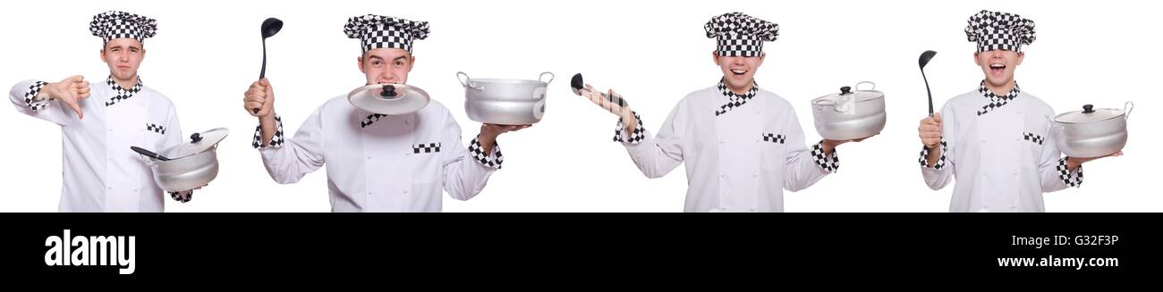 Set of photos with funny cook Stock Photo - Alamy