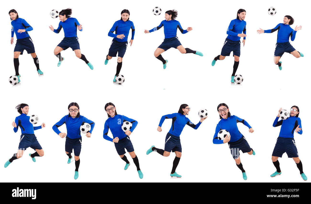 Football player isolated on the white background Stock Photo - Alamy