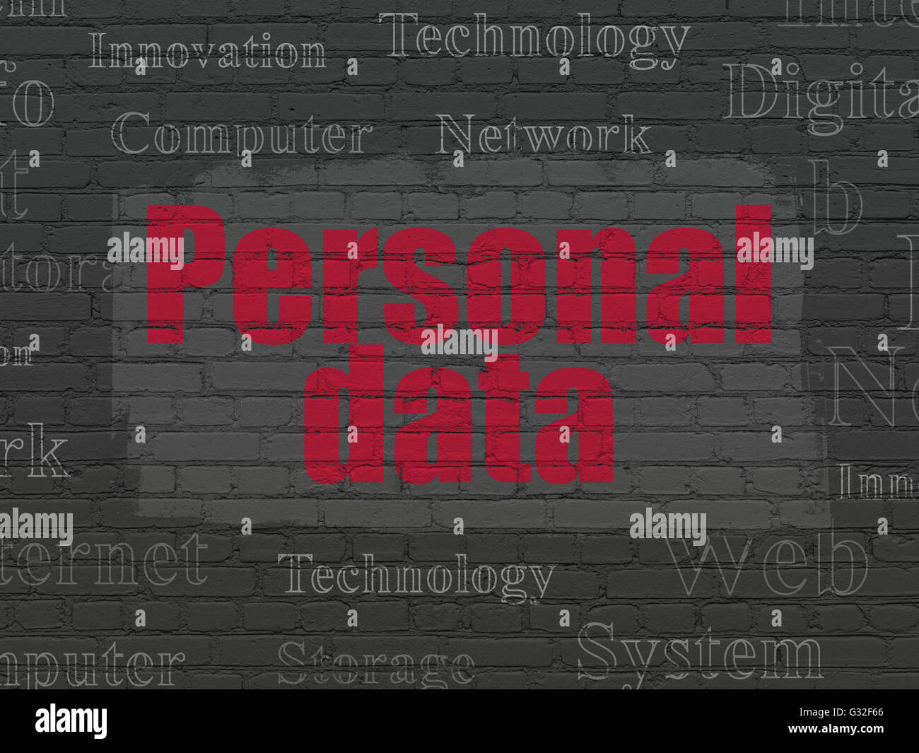 Information concept: Personal Data on wall background Stock Photo - Alamy
