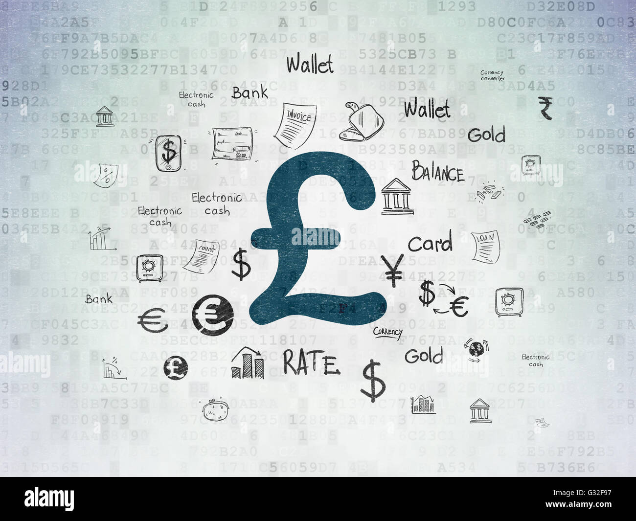 Money concept: Pound on Digital Data Paper background Stock Photo - Alamy