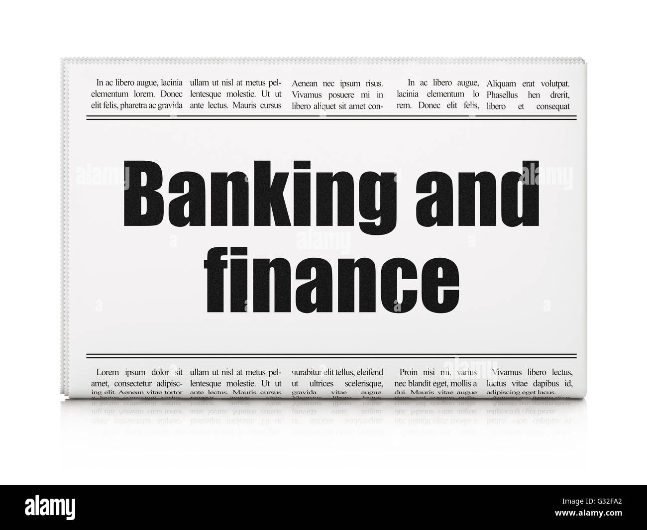 Banking concept: newspaper headline Banking And Finance Stock Photo - Alamy
