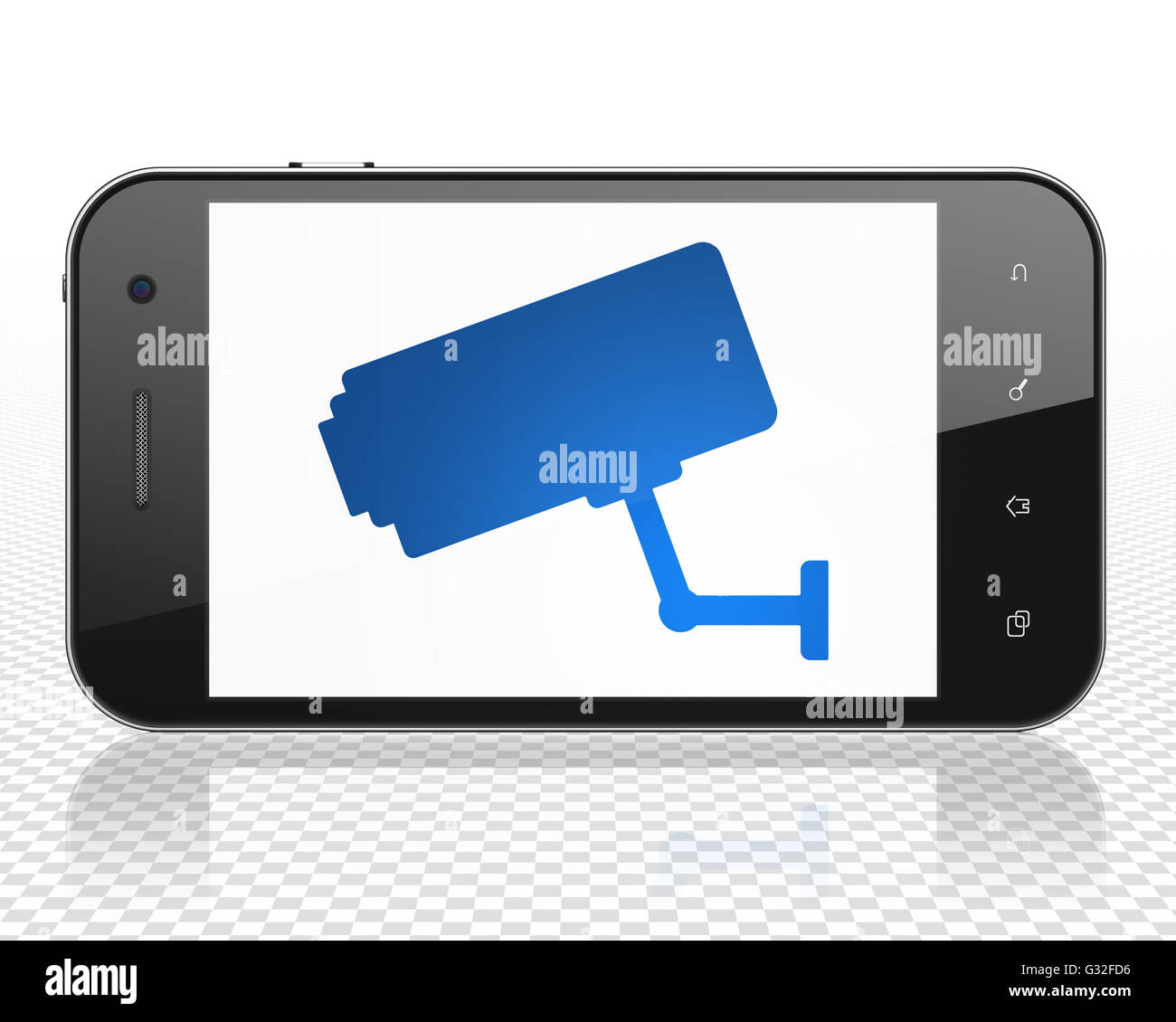 Protection concept: Smartphone with Cctv Camera on display Stock Photo ...