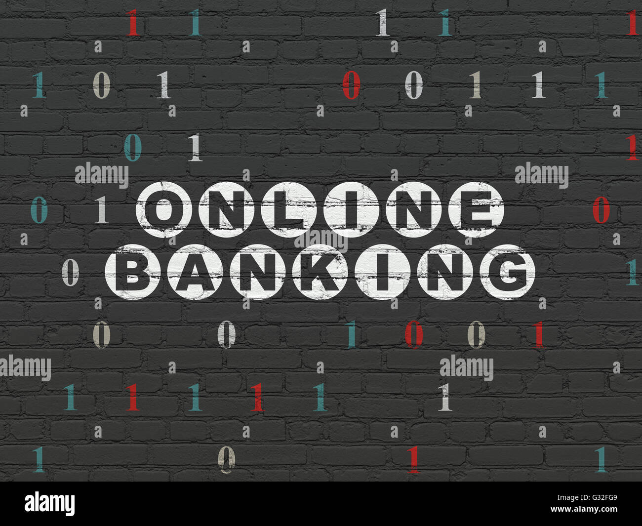 Business concept: Online Banking on wall background Stock Photo - Alamy