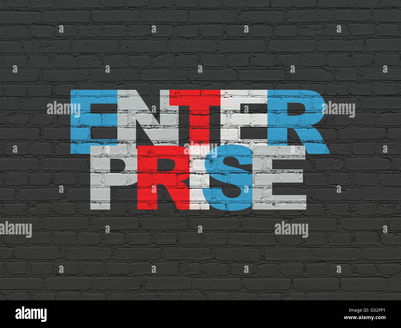 Business concept: Enterprise on wall background Stock Photo - Alamy