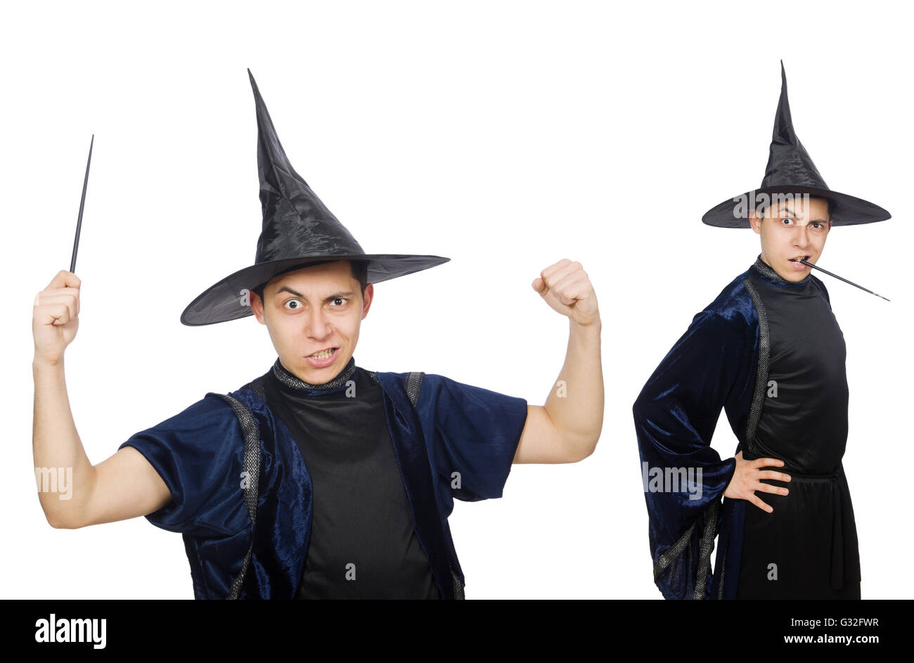 Funny wise wizard isolated on the white Stock Photo - Alamy