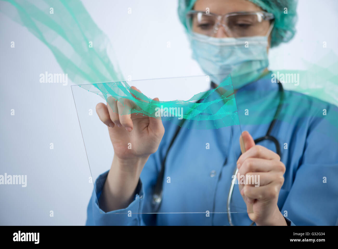 Female doctor with set of abstract elements Stock Photo - Alamy