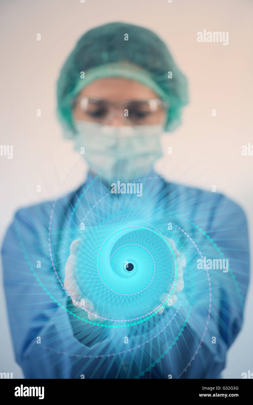 Female doctor with set of abstract elements Stock Photo - Alamy