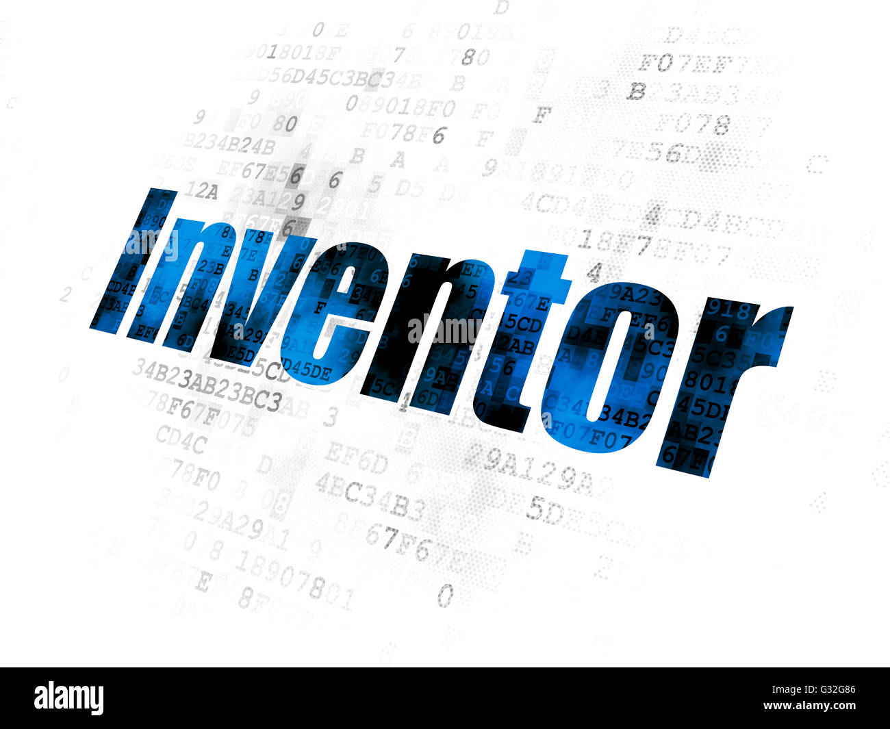 Science concept: Inventor on Digital background Stock Photo - Alamy