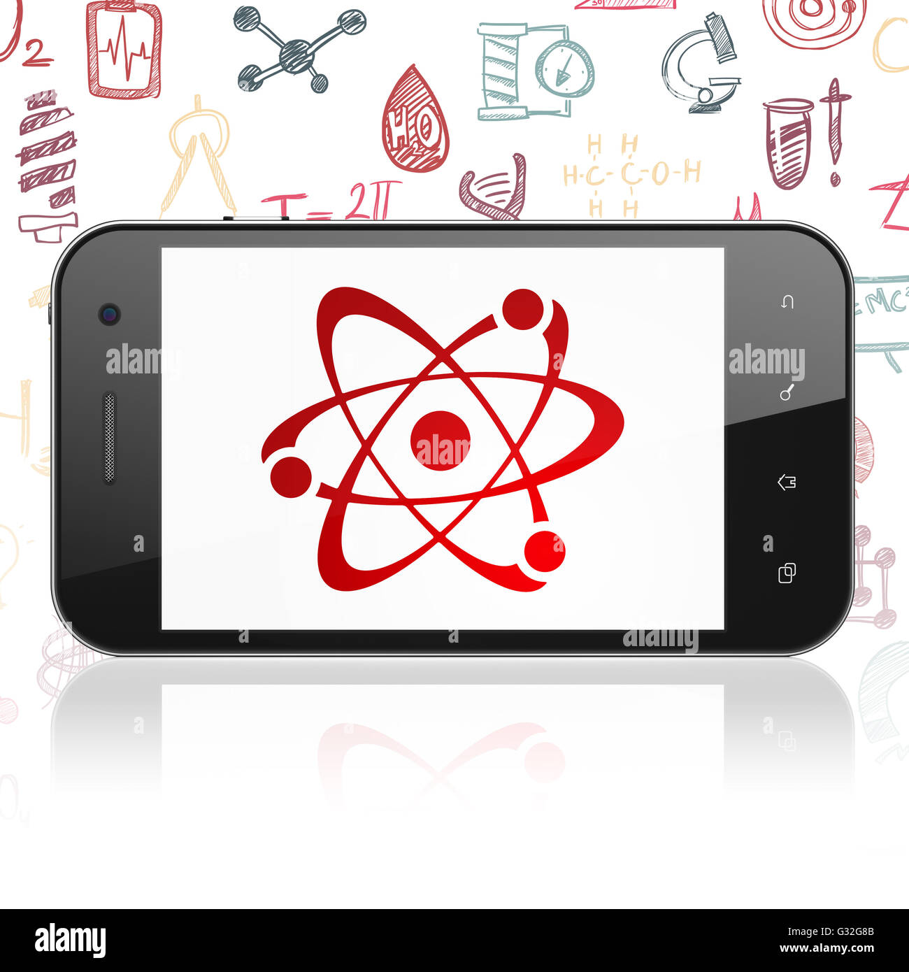 Science concept: Smartphone with Molecule on display Stock Photo - Alamy