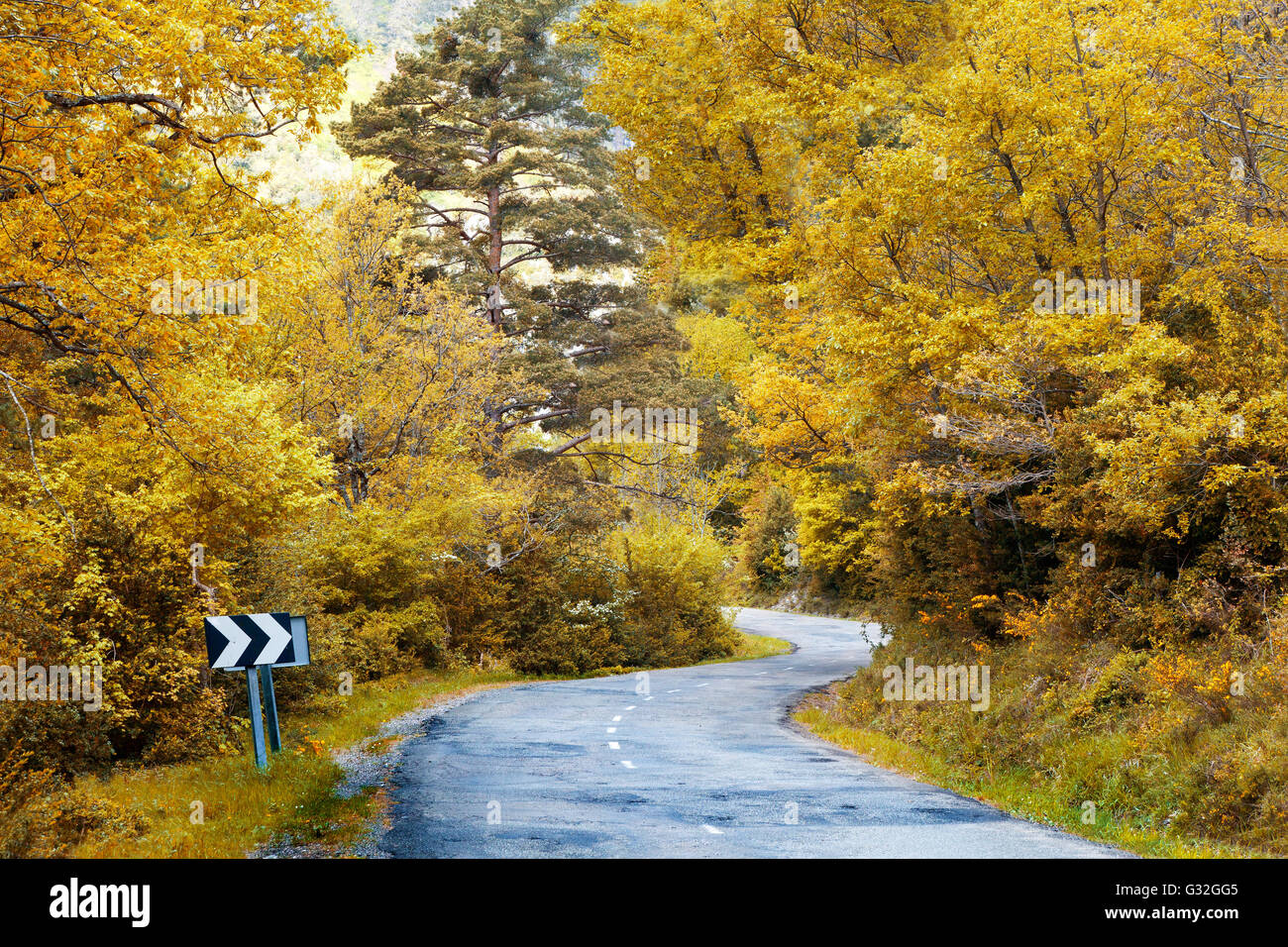 Empty curved asphalt path in hi-res stock photography and images - Alamy