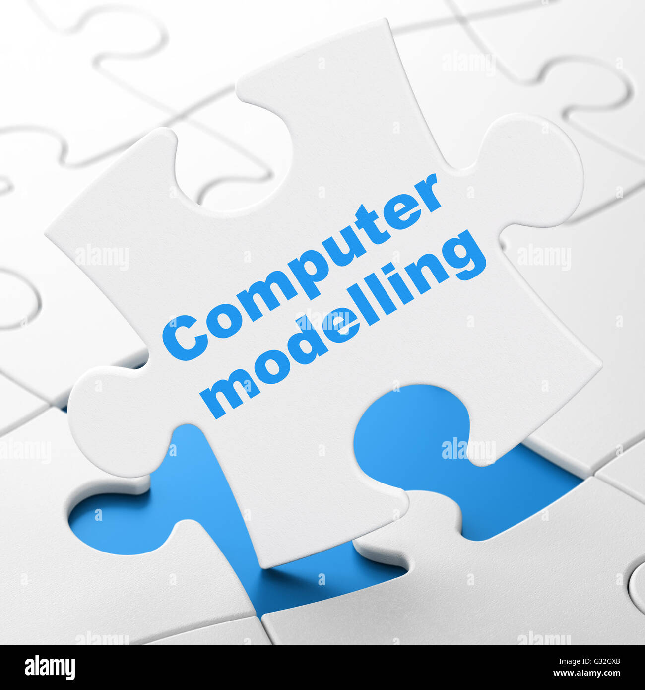 Science concept: Computer Modelling on puzzle background Stock Photo ...