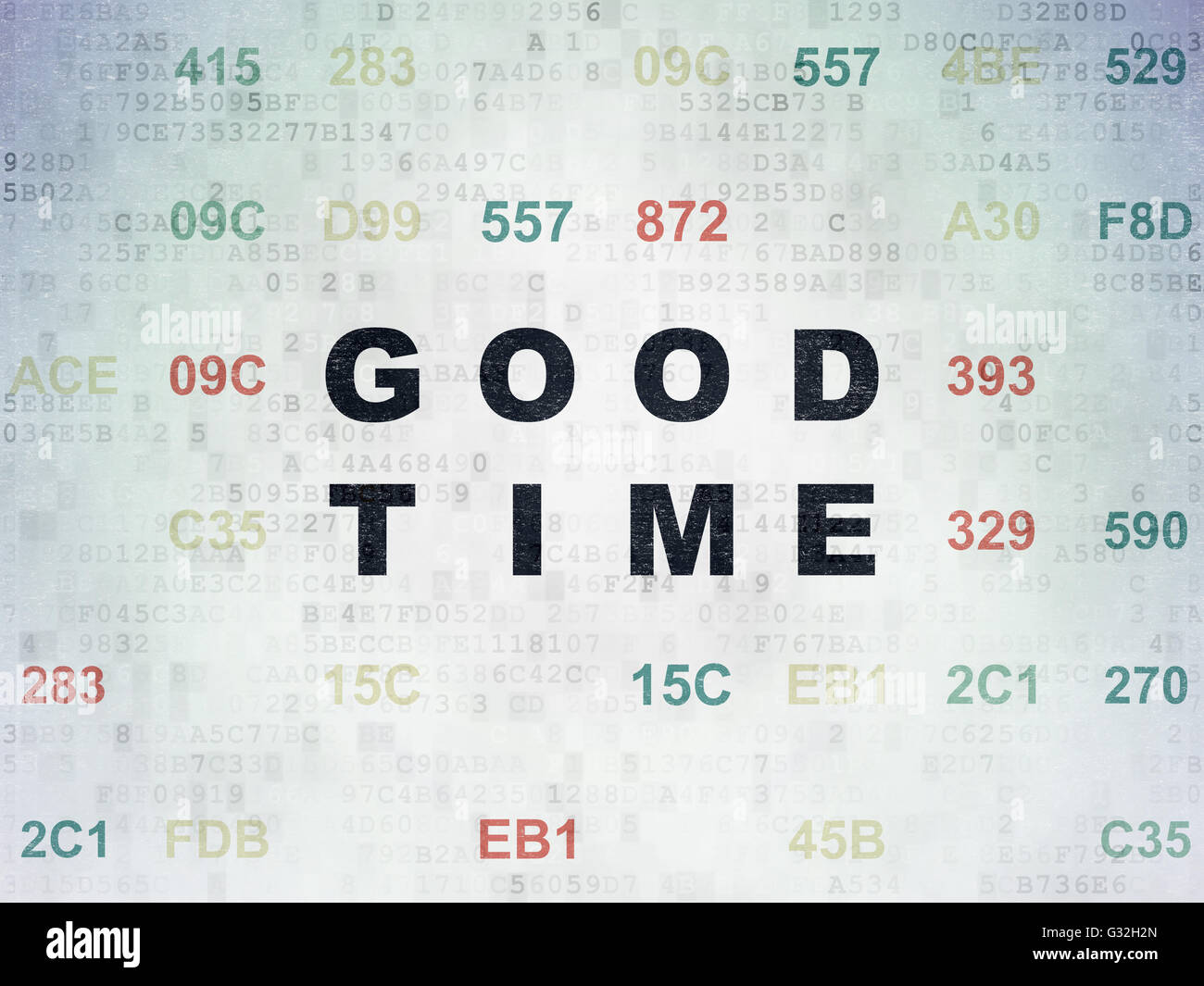 Time concept: Good Time on Digital Data Paper background Stock Photo ...