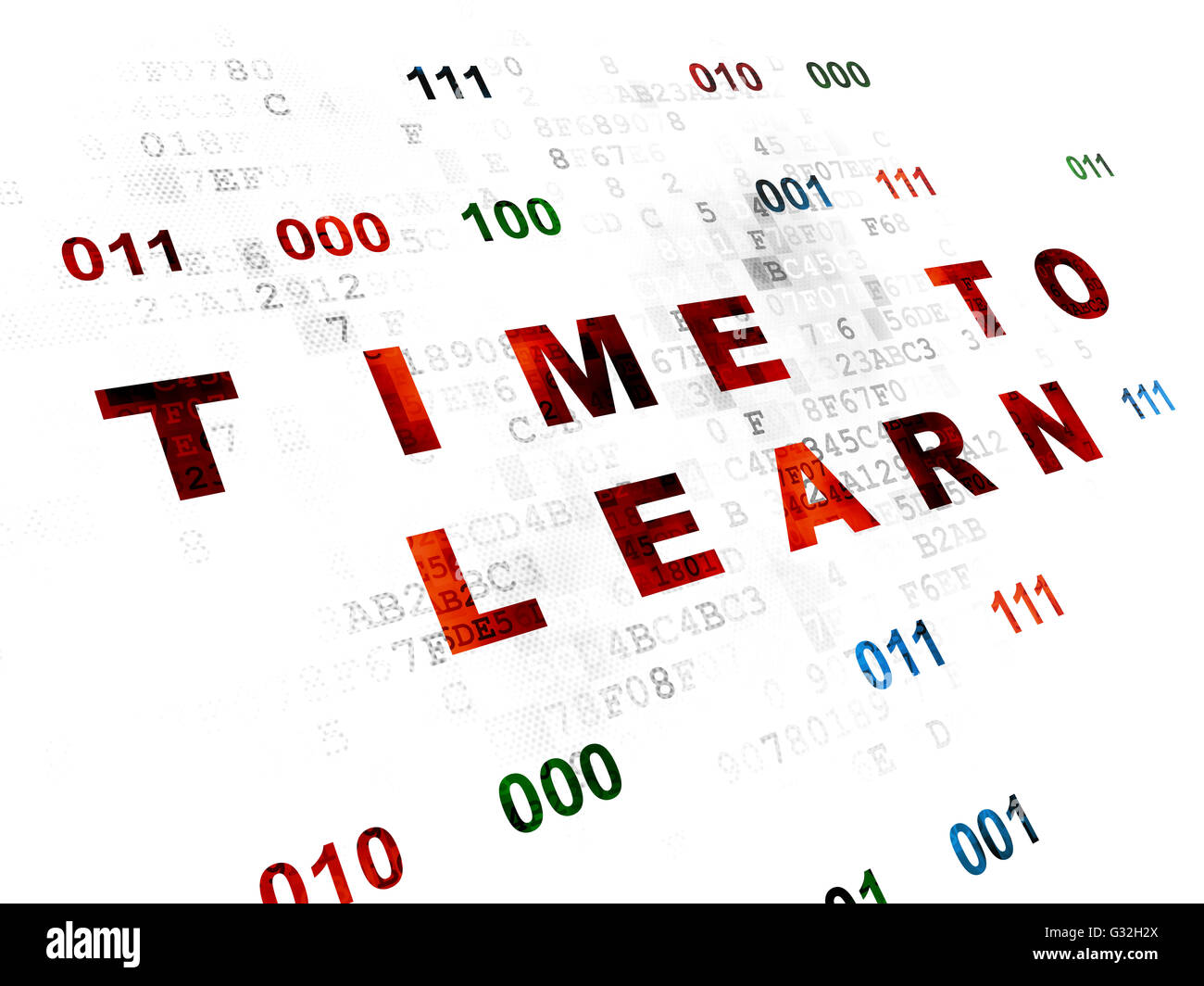 Time concept: Time to Learn on Digital background Stock Photo - Alamy