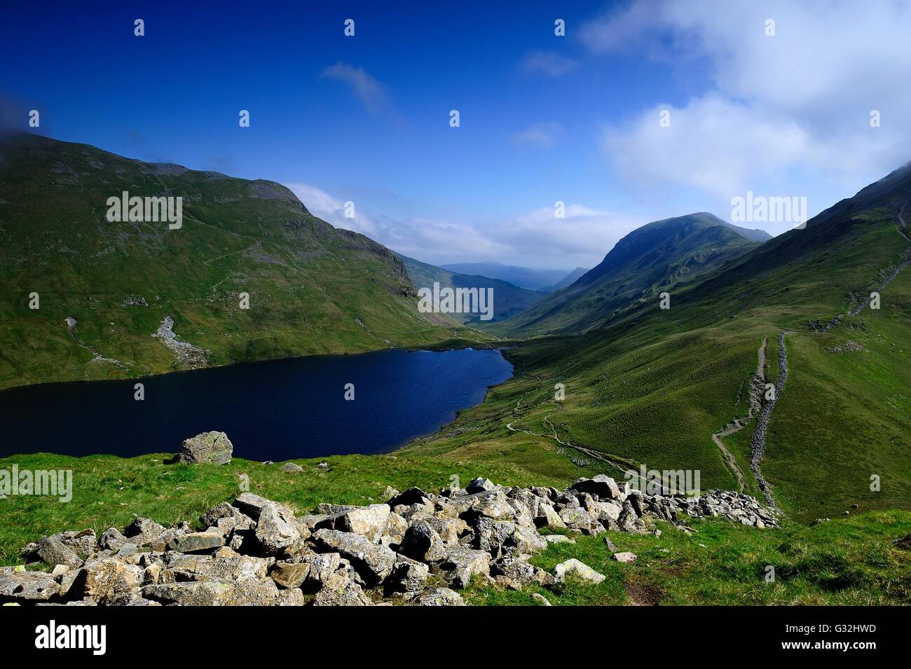 Helvellyn lake district dry stone wall hi-res stock photography and ...