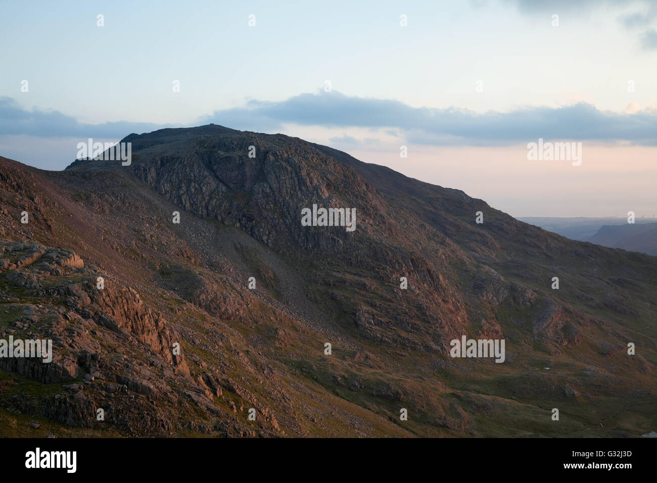 Scafell Pike from Great End at sunset Stock Photo - Alamy