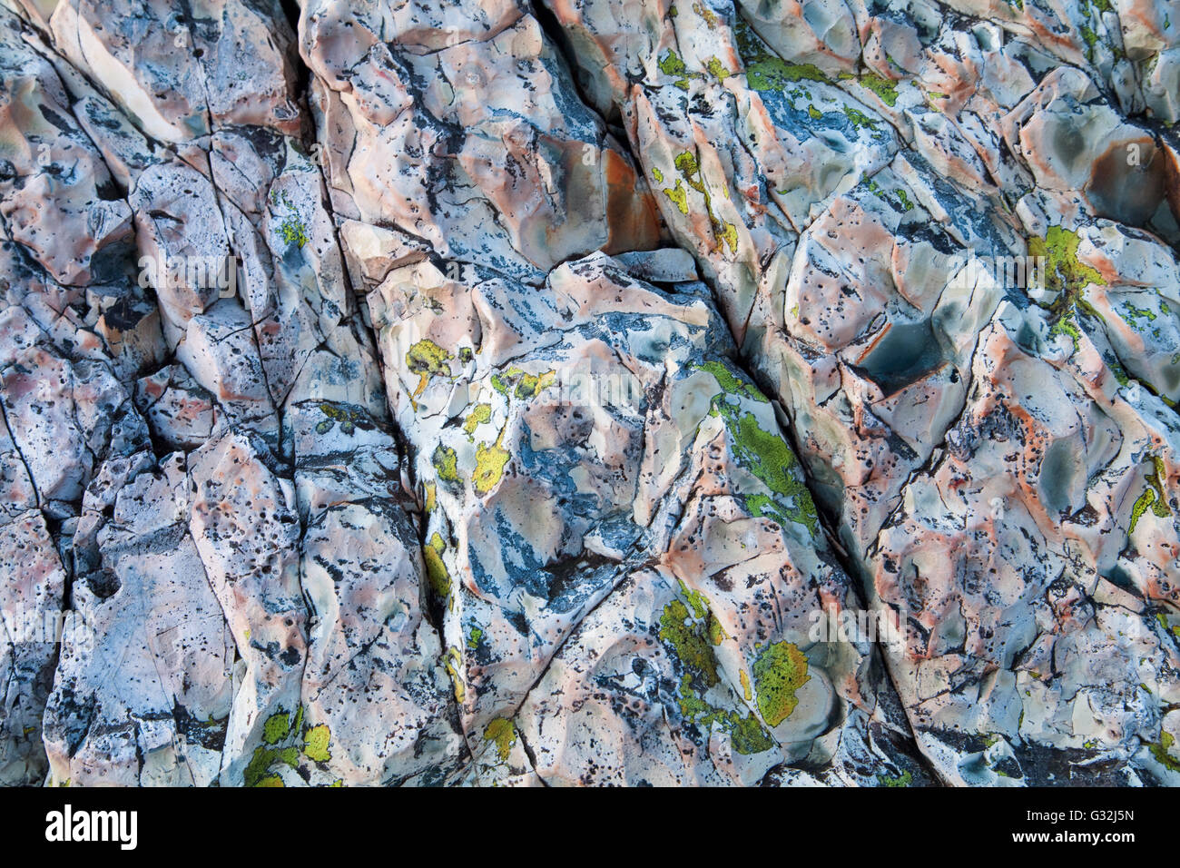Detail of the rock at the summit of Great End, in the English Lake ...