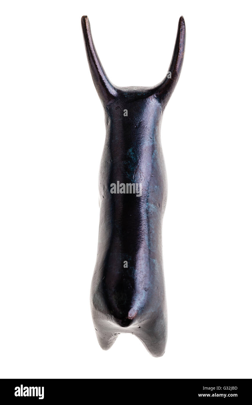 a stone bull statuette isolated over a white background Stock Photo - Alamy