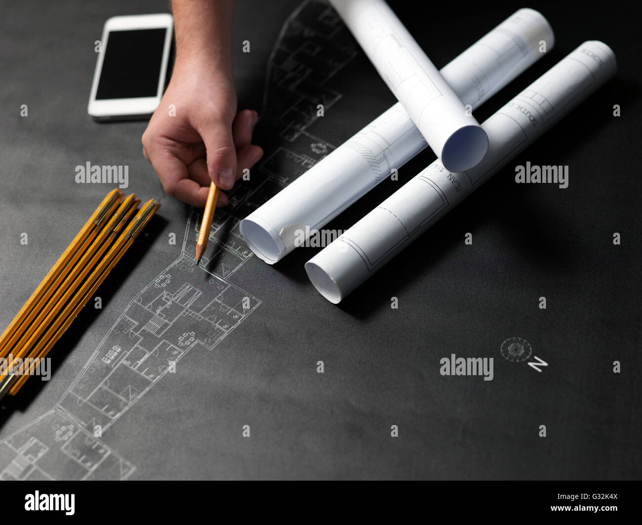 Part of architectural project Stock Photo - Alamy