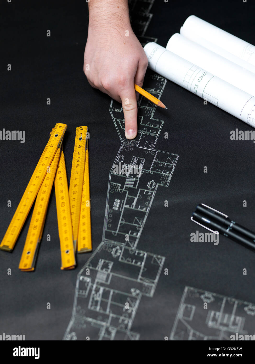 Part of architectural project Stock Photo - Alamy