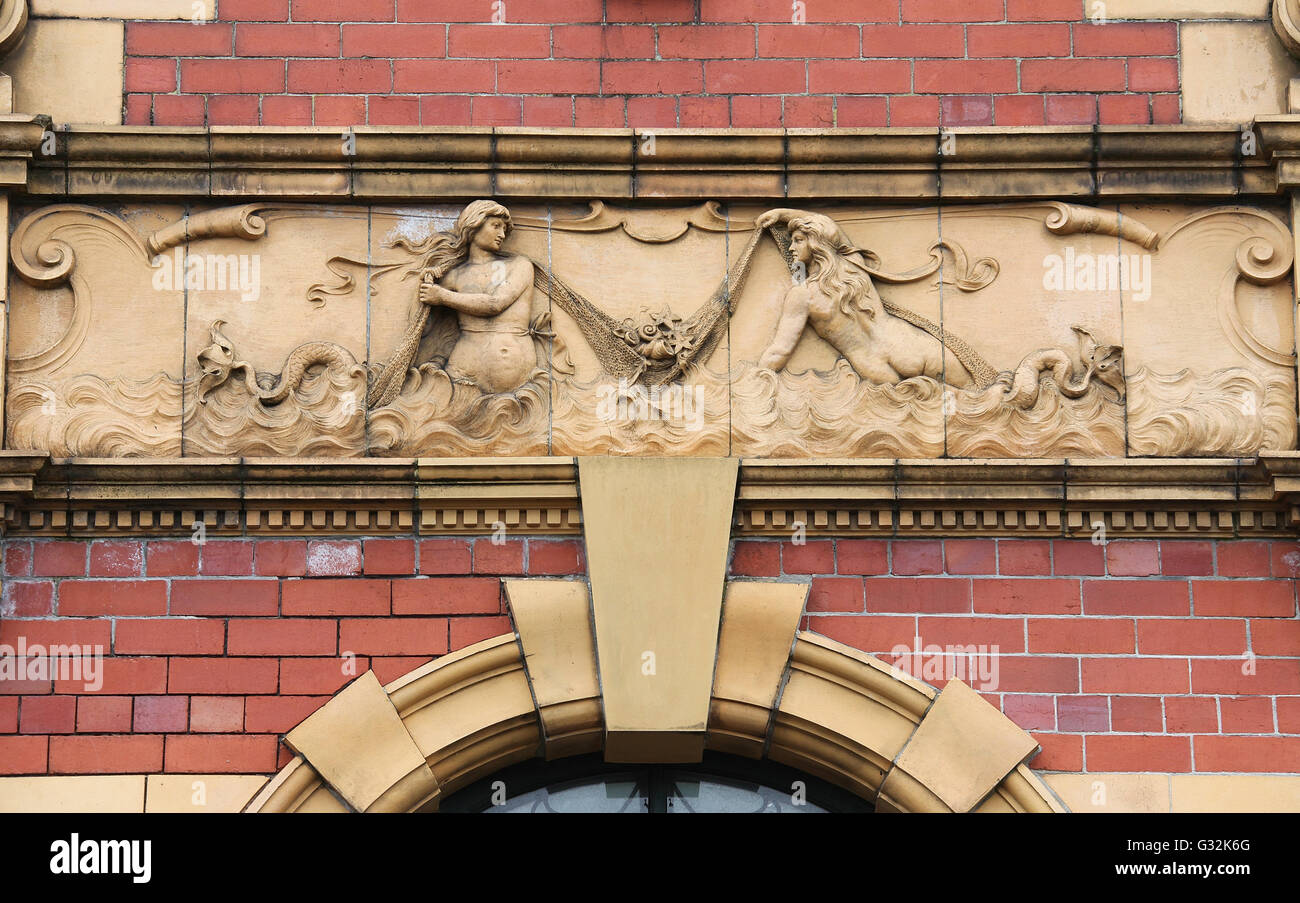 Facade of the Edwardian era Victoria Baths at Chorlton-upon-Medlock in ...