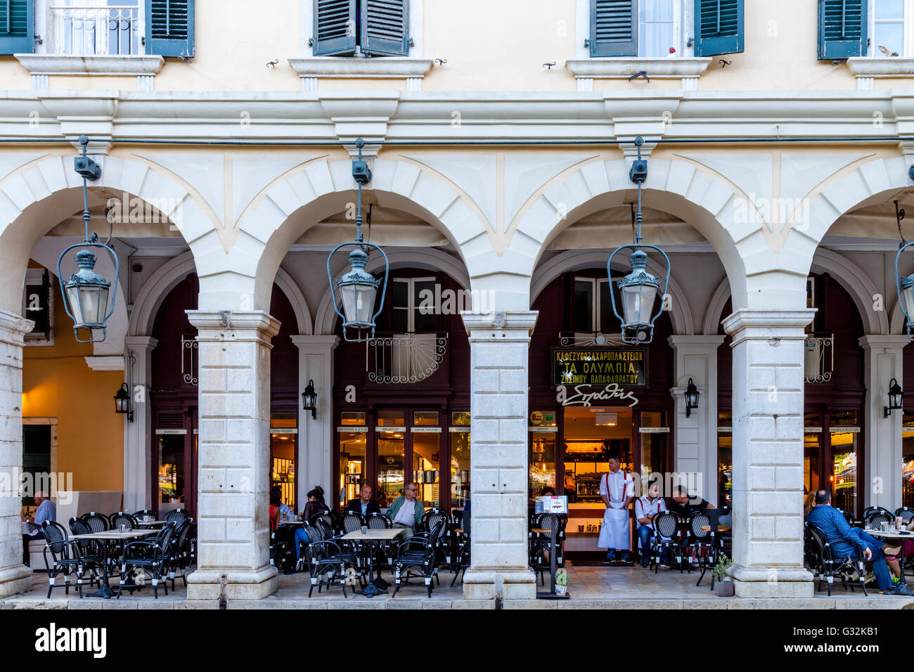 Corfu town liston cafe hi-res stock photography and images - Alamy