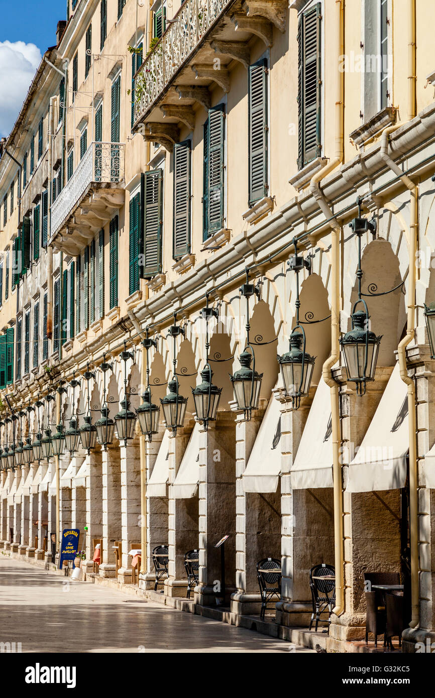 The Fashionable Liston Area Of Corfu Old Town, Corfu, Greece Stock ...