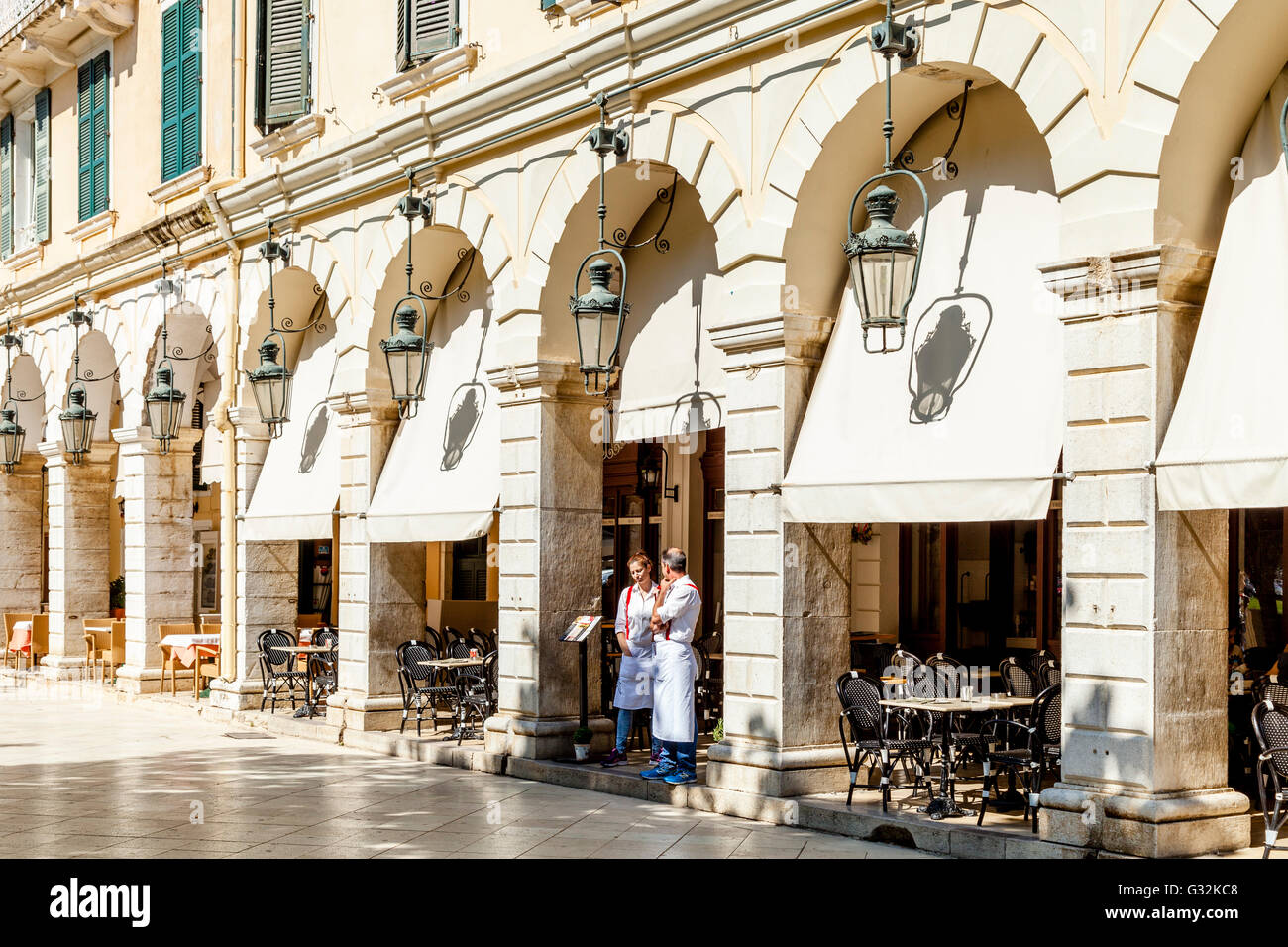 Corfu liston arcade hi-res stock photography and images - Alamy