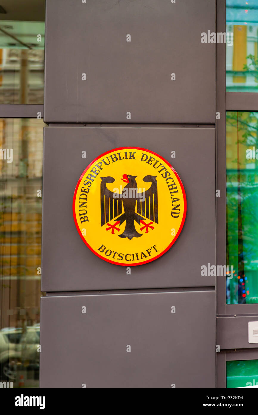 German Embassy National Symbol Kiev Ukraine Stock Photo - Alamy