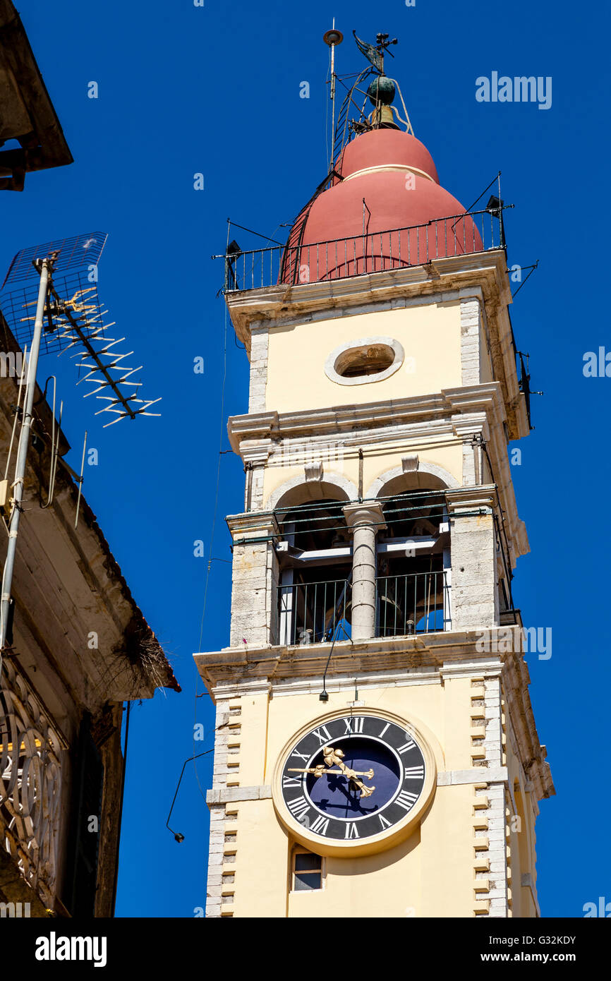 The Bell Tower Of Saint Spyridon Church, Corfu Old Town, Corfu, Greece ...