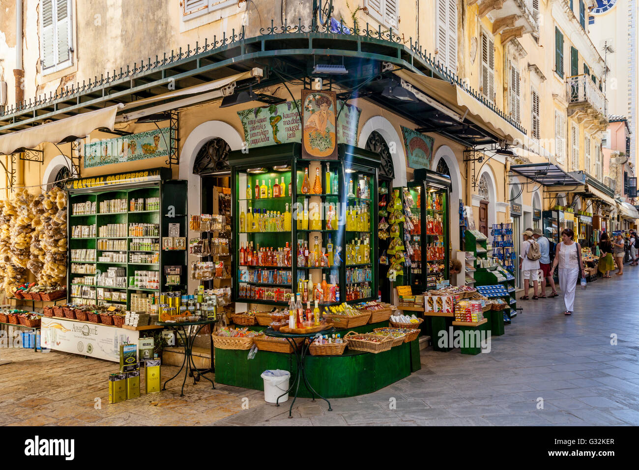 Attractive Shop Exterior, Corfu Old Town, Corfu, Greece Stock Photo - Alamy
