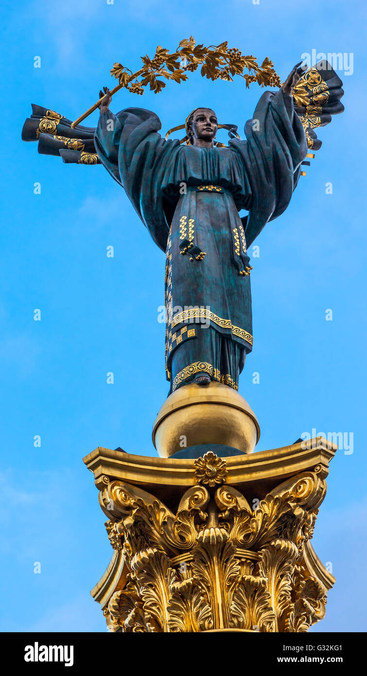 Peasant Girl Slavic Goddess Berehynia on top Independence Monument ...