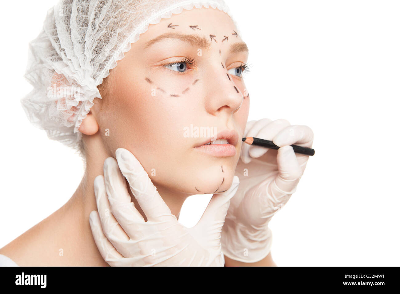 Plastic surgery face marker hi-res stock photography and images - Alamy