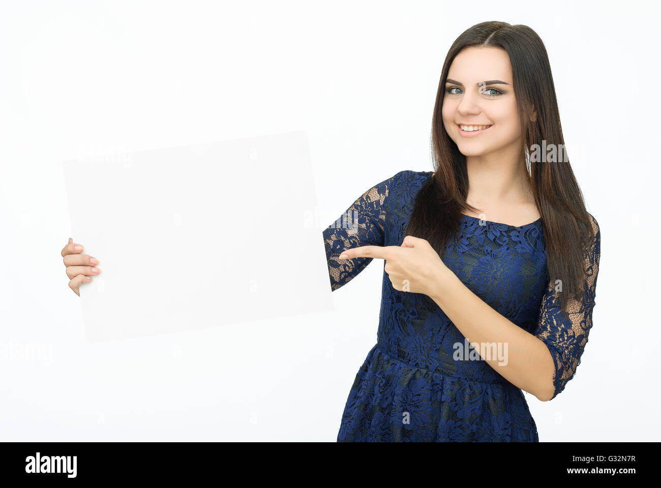 Beautiful woman white card hi-res stock photography and images - Alamy